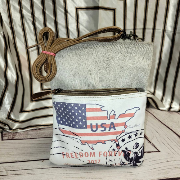 Myra Bag | Bags | Myra Freedom Forever Flag Crossbody Purse Cow Hide ...